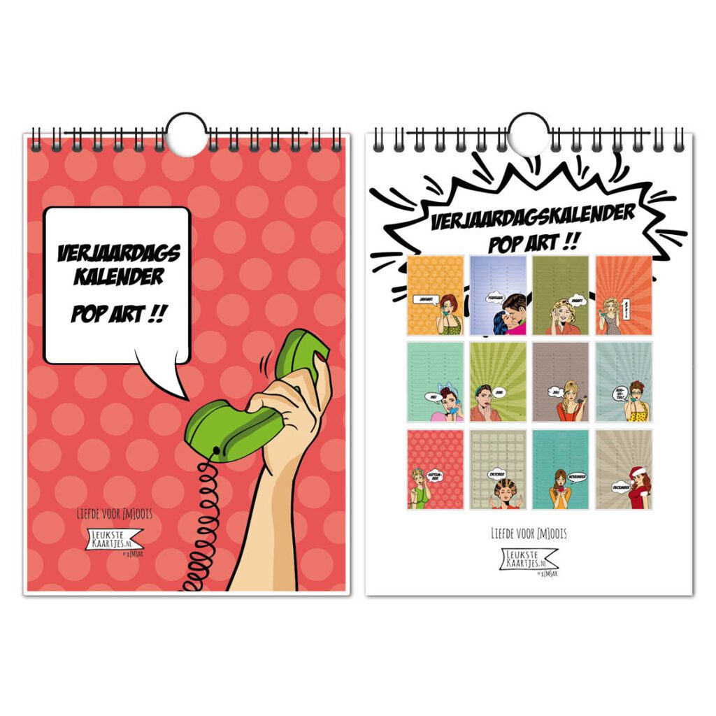 Kalender -> Verjaardag – Pop Art (Pop art stijl – A5 – 21×14,8 cm)