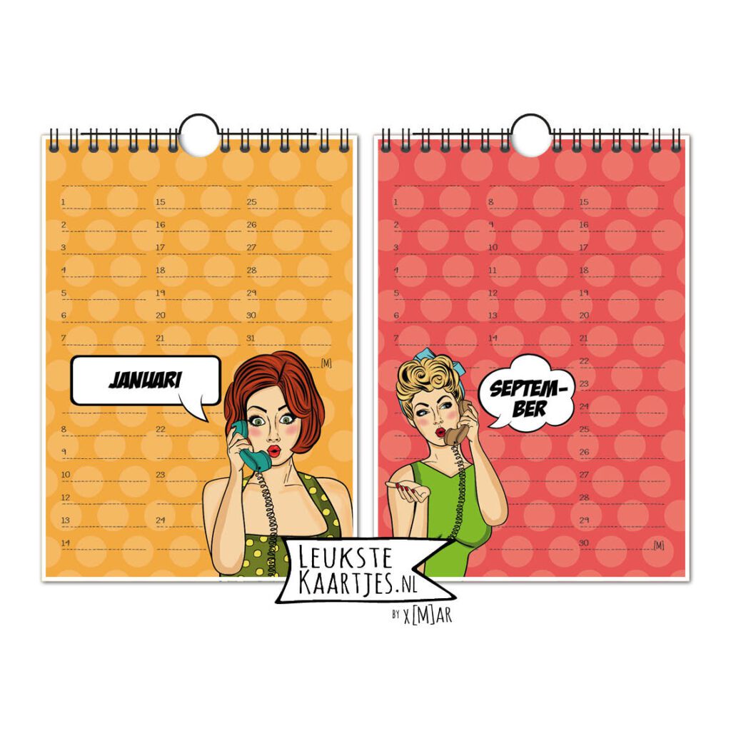 Kalender -> Verjaardag – Pop Art (Pop art stijl – A5 – 21×14,8 cm)